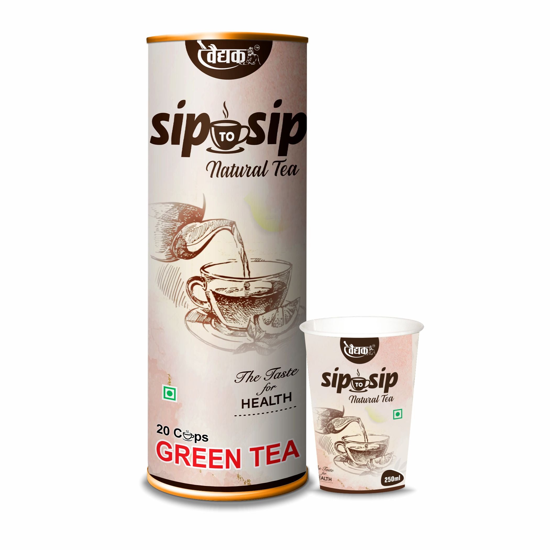 Sip to Sip Green Tea – Organic Wellness in a Cup (20 Cups)